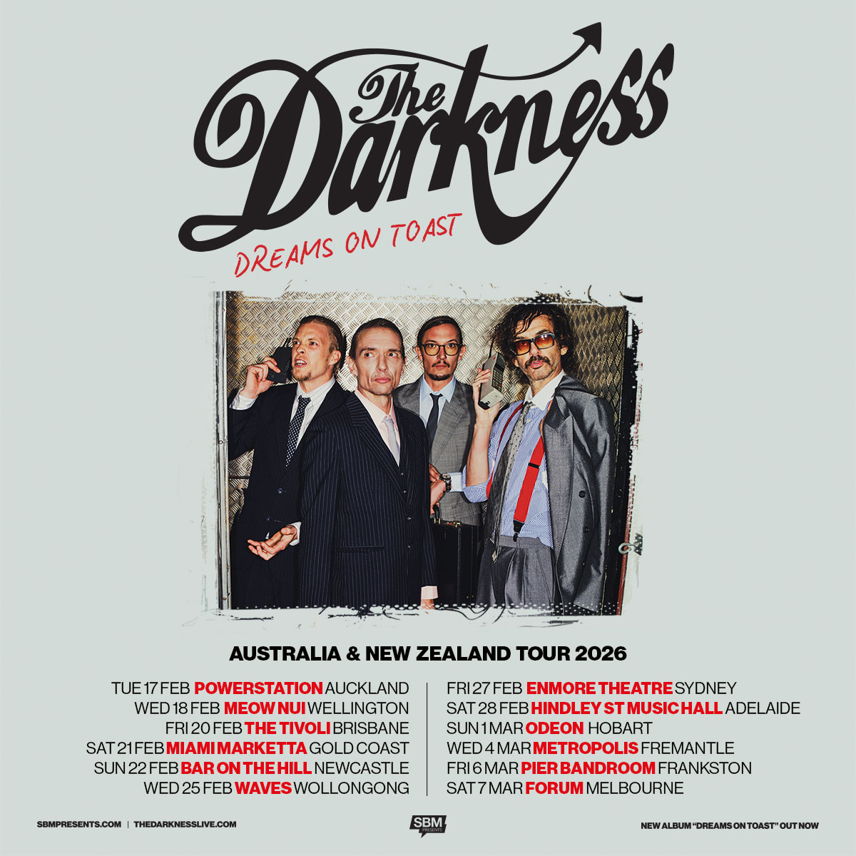 THE DARKNESS ANNOUNCE AUSTRALIA AND NEW ZEALAND 2026 TOUR - The Darkness